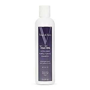 Virgo de Novo - True Tone Extra Dark Purple Toning Shampoo Tones Extra Dark Yellow Tones, Moisturizes, Brightens Lightened & Natural Blonde Hair - Sulfate Free, Vegan