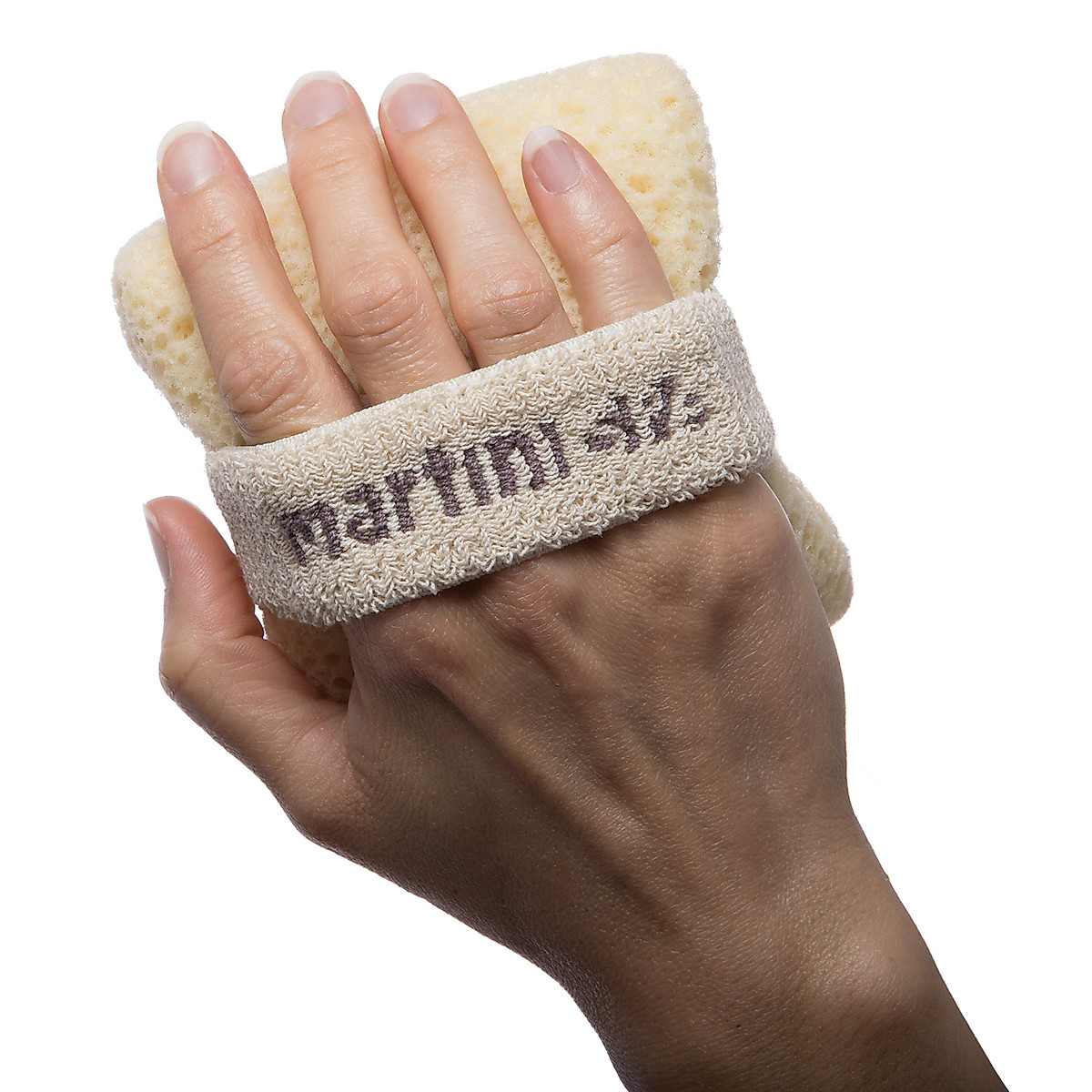 MartiniSPA Exfoliating Body & Shower Sponge with Soap Pocket. All Natural Italian Deep Cleansing Sponge with Soap Saver Pouch & Hand Strap for Men & Women - Use in Shower or Bath - 2 Units/Beige Color