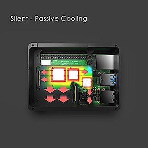 anidees Aluminum Heat Sinks fanless Pi Case with Silicone Thermal Pad for Raspberry Pi 4 Model B Silver (AI-PI4-SG-PRO)