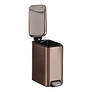 n/a Stainless Steel Step Trash Bin Rectange 5L Kitchen Trash Can Dustbin Garbage Bag Holder Wastebin Bathroom Step Bin