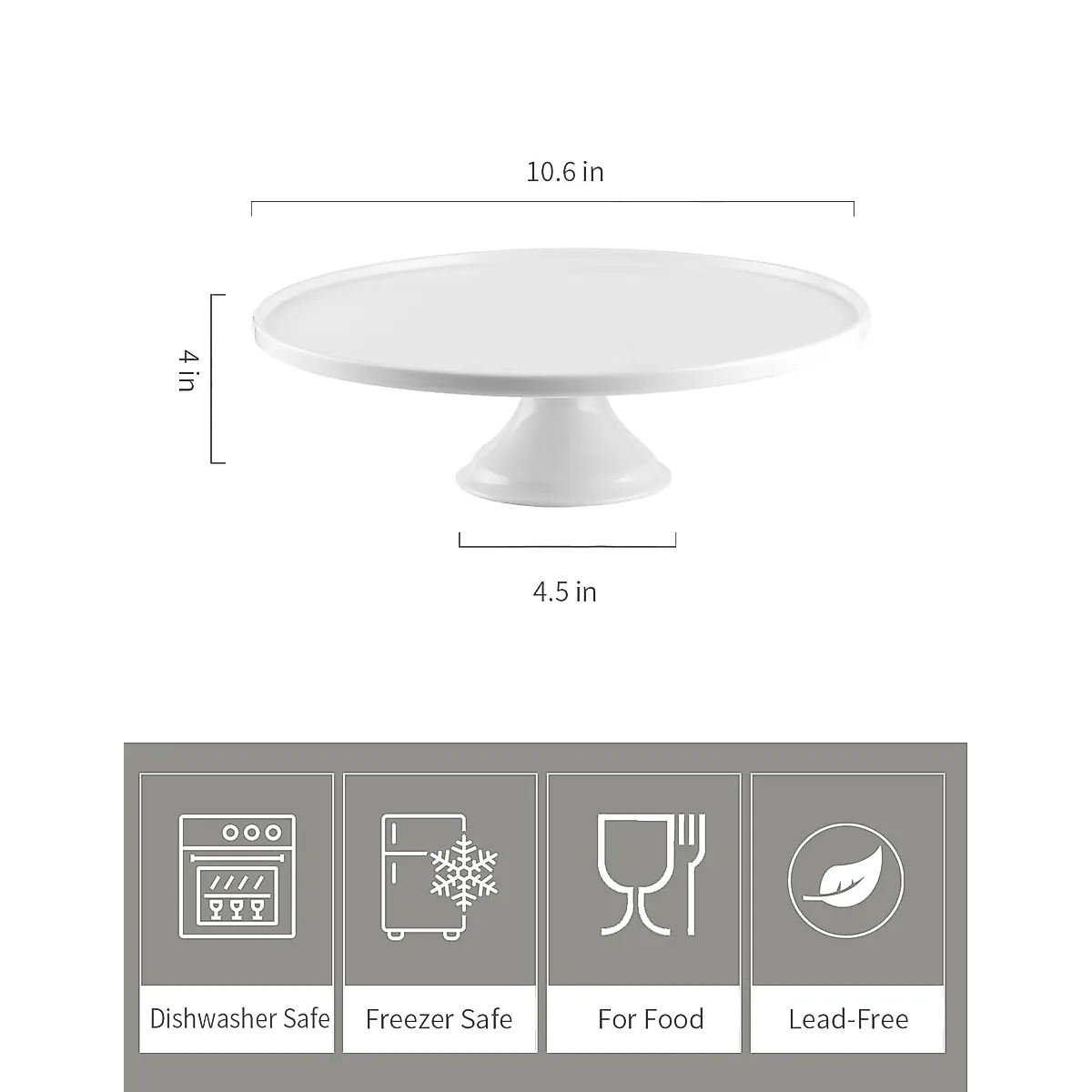 Onniyor Porcelain Cake Stand, Cake Display Stand, Round Dessert Stand, Cupcake Display Tray for Party (10 Inch, White)