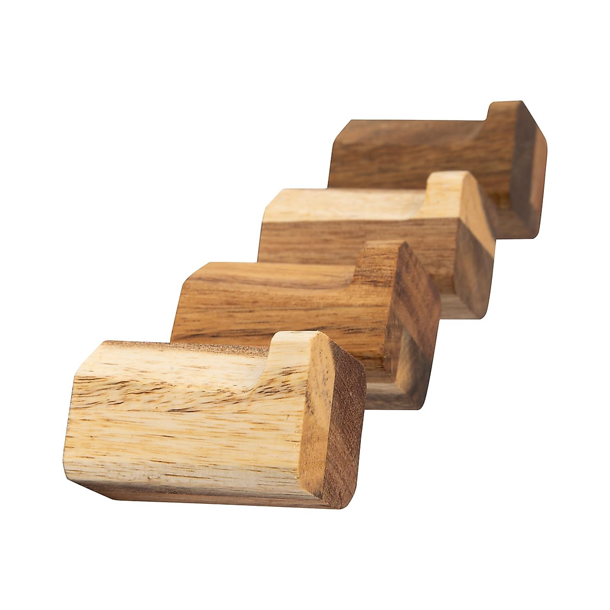 Acacia Wood Hooks, Natural Oval Hangers for Keys, Towels, Accessories – Functional Entryway, Bathroom Organizer – Sleek Wall Decor, Space-Saving Design – Perfect for Small Spaces, Modern Homes