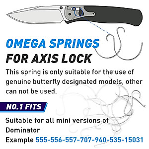 4 Pairs Omega Replacement Springs for Axis Lock Benchmade 940/535/ 555/556/ 557/707/ 533/ Hogue k390/ Griptillian Mini/Adamas
