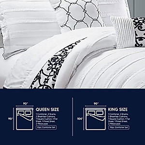 Chic Home Lea 10 Piece Reversible Comforter Bed, King, Navy