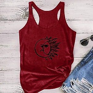 Padaleks Tank Top for Women Funny Letters Print Sleeveless T-Shirt Vest O-Neck Casual Graphic Tees Summer Tunics