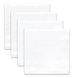 SwaddleDesigns Cotton Muslin Swaddle Blankets, Set of 4, Receiving Blankets for Baby Boys & Girls, Best Shower Gift, 46x46 inches, Pure White