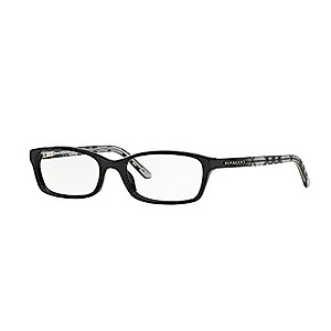 BURBERRY BE 2073 3164 Black Plastic Rectangle Eyeglasses 53mm