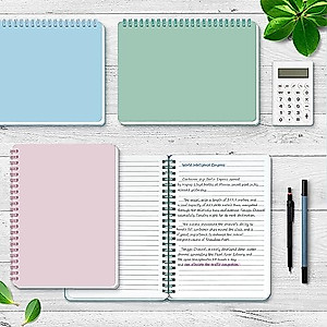 Spiral Notebook, 5.7" x 8.3" College Ruled Notebook with 4 Colors Spiral Journals for Women, 80 Sheets / 160 Pages Per Journal with Twin-Wire Binding, Thick Plastic Hardcover and 8mm Ruled Lined