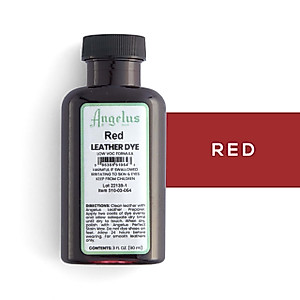 Angelus Leather Dye - Flexible Leather Dye for Shoes, Boots, Bags, Crafts, Furniture, & More 3oz (Red)