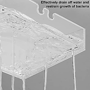 Durmmur 2-Pack Acrylic Clear Shower Shelves, Adhesive Bathroom Shower Caddy Organizer, Transparent No Drilling Wall Floating Shelves for Storage & Display