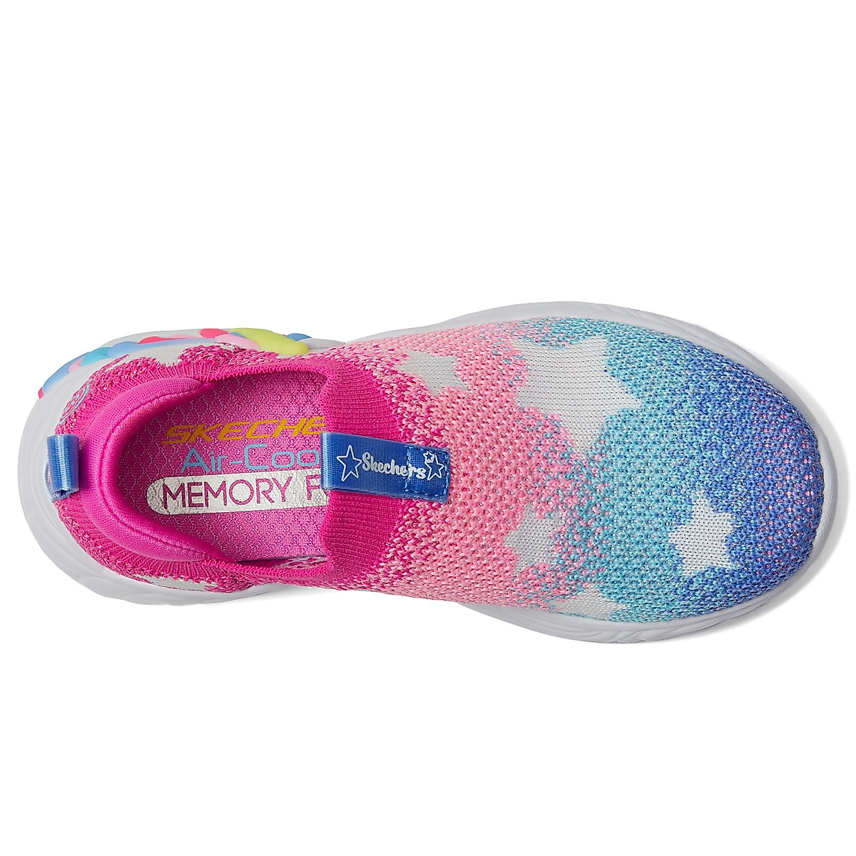 Skechers Kids Unicorn Dreams-Sherbert STA Sneaker, Hot Pink/Multi, 3 US Unisex Little Kid