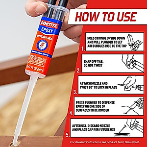 Loctite Epoxy Five Minute Instant Mix 0.47-Fluid Ounce Syringe, HC1060027 (1365868)