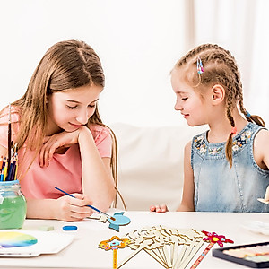 KATOOM Princess Fairy Wands Kit,12 Pcs Unfinished Wooden Fairy Wands DIY Art Craft Magical Wand for Kids Girls Birthday Christmas Decoration Costume Role Play