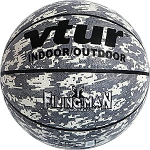 vtur Basketball 29.5" Size 7 for Men's Outdoor Indoor Basketball Official Regulation Size Made for Basketball Games (Gray)