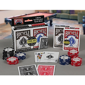4 Decks Bicycle Rider Back Standard Poker Playing Cards Black & Red