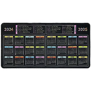 9CH Large Gaming Mouse Pad 2024-2025 Calendar with Holidays Mouse Pad Non-Slip Rubber Base, Computer Mouse Pad for Desktop Work, Game, Office(31.5 x 15.7 Inch-Black)