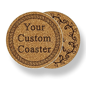 Cork Coaster set of 6 Personalized Custom Engraved. Great Gift, for Home Bar, Restaurant, Brewery, Homebrewer, complement Kegerator
