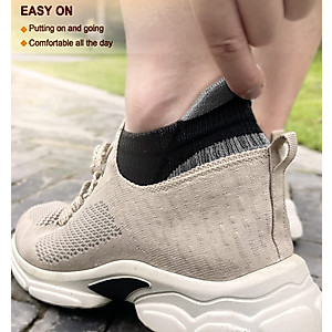 BULLIANT Mens Socks 6 Pairs-Athletic Ankle Socks Cushioned No Show For Men Running-Arch Compression Support(6Pairs,Shoes Size:Men 10-12)