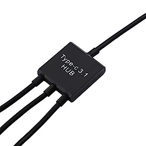 Leya-US Spare Part Portable USB-C/Type-C Male to Dual USB Ports Female + Micro USB Female Mini Cable Hub Splitter Adapter