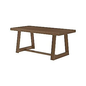 Plank+Beam 72 Inch Farmhouse Dining Table, Solid Wood Kitchen Table, Dinner Table for Dining Room, Pecan Wirebrush