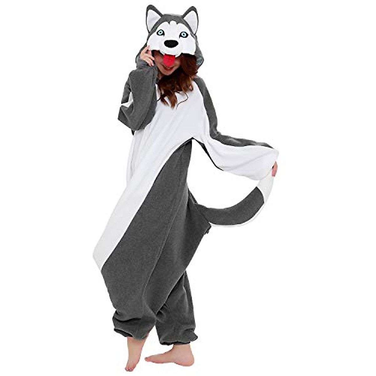 SAZAC Siberian Husky Kigurumi - Onesie Jumpsuit Halloween Costume