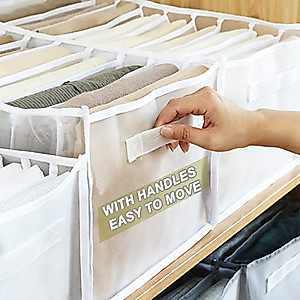 MJRASG 2 PCS Wardrobe Clothes Organizer for Folded Clothes 12 Grids Washable Wardrobe Clothes Storage Organizer for Closet and Drawers, white