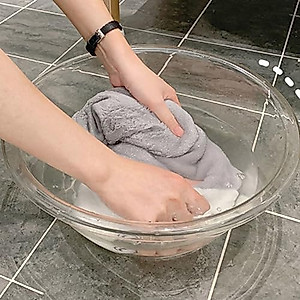 Transparent Wash Basin, Thick PET Plastic, Sturdy Large Capacity, Multifunction, Round Clear Dish Tub for Home Kitchen Bathroom (Large)