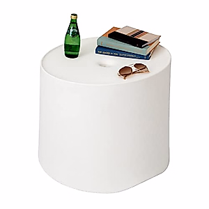 Floating Luxuries Kai Side Table, in-Pool, Up to 15 Inches of Water, Holds Umbrella 1.5 Inches Diameter, White