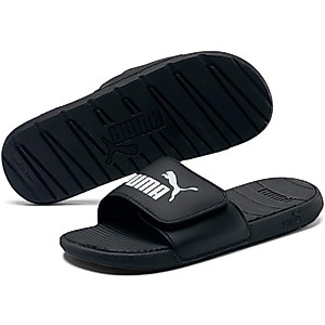 PUMA Men's COOL CAT 2.0 ALTERNATIVE CLOSURE Slide Sandals, Puma Black-Puma White, 10