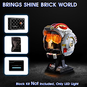 Vaodest LED Light for Lego 75327 Luke Skywalker Red 5 Helmet Set,Design and Configuration Compatible with Model 75327 (LED Light Only, Not Building Block Kit)