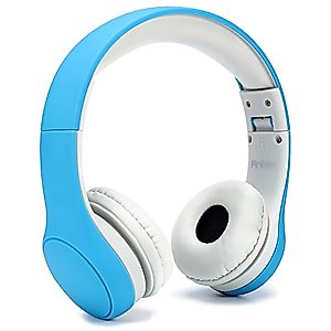 Anble Kids Headphones with Microphone Volume Limited Foldable Wired Headsets for Children - Blue