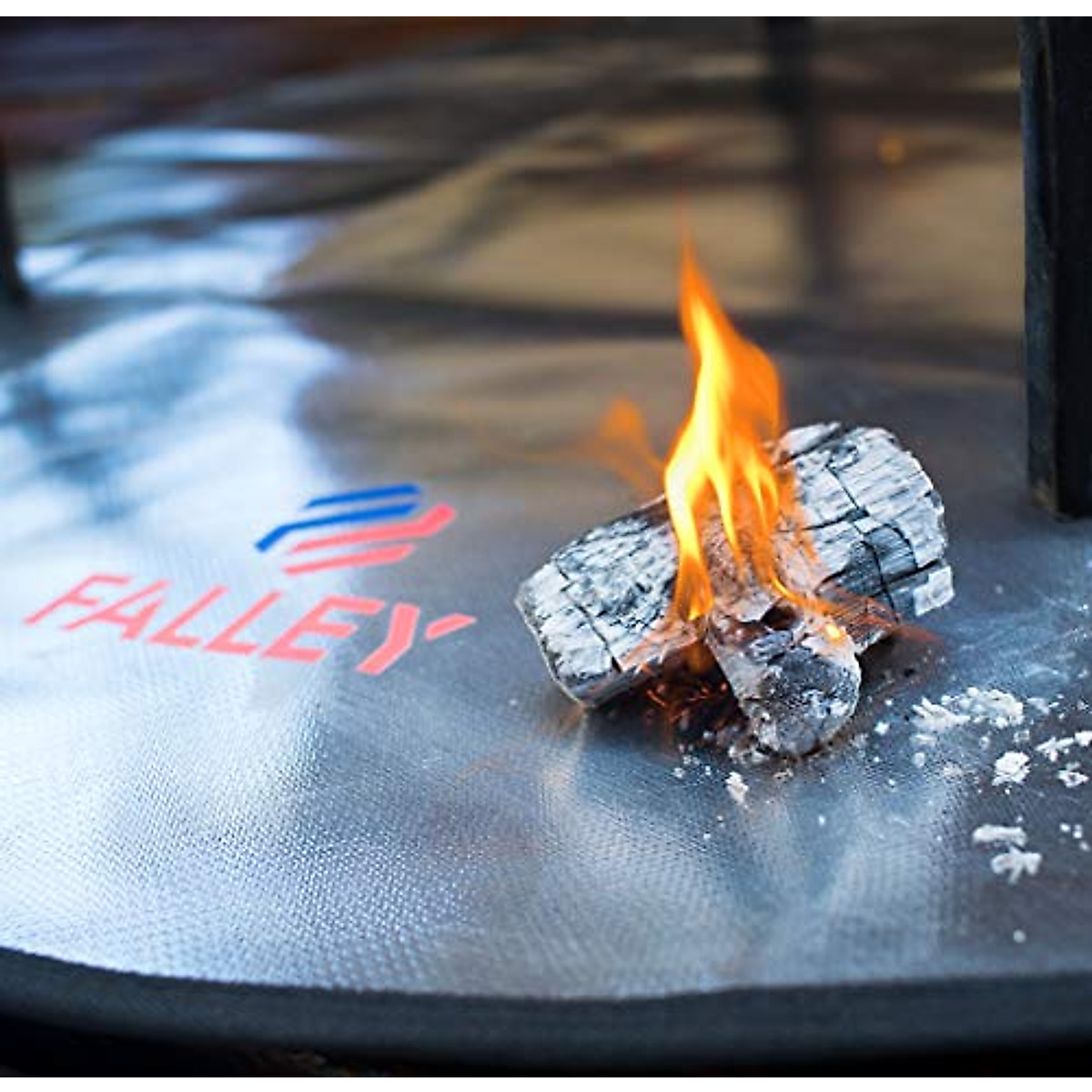 FALLEY 36" Fireproof Heat Resistant Round Portable Folding Fire Pit Mat Protector for Wood,Grass,Deck, Patio|Camping Firepit Mat to Keep Under Burning BBQ Grill with Extra Thick Pad to Shield Ground