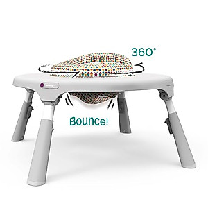 ORIBEL PortaPlay Convertible Activity Centre with Development & Interactive Toys and Converts to Play Table. Wonderland Adventures (Grey)