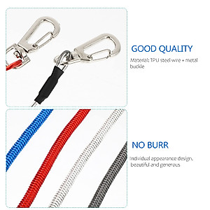VICASKY 4pcs Miss Rope Wallet Spring Coil Rope Key Lanyard lanyards for Keys for Men Fishing Rope Bag Tool Spiral Spring Lanyard Keyring Accessories TPU Travel Metallic line Steel Wire