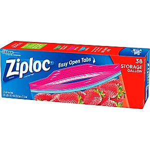 Ziploc 665016 Double Zip/ Storage Bags, 10-9/16 x 10-3/4, 1 Gal, Clear, 38/Box (Case of 9 Boxes)