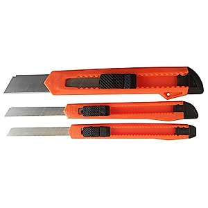 Kaizen Foam Knife (3 PACK) - Retractable Snap-Off Blades - Always Razor Sharp - Perfect for Home/Office/Hobby/Arts and Crafts
