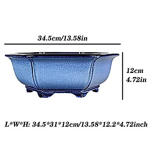 Outdoor Indoor Garden Plant Pots Hexagonal Oversized Plant Container Bonsai Flower Pot Alabaster Decorative Pot Orchid Pine Planting Pot with Drainage Hole Planting Pot