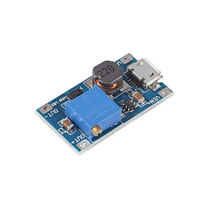 AEDIKO 10pcs MT3608 with Micro USB DC-DC Step Up Boost Module 2V-24V to 5V-28V 2A Output DC Voltage Regulator Adjustable Power Supply Board