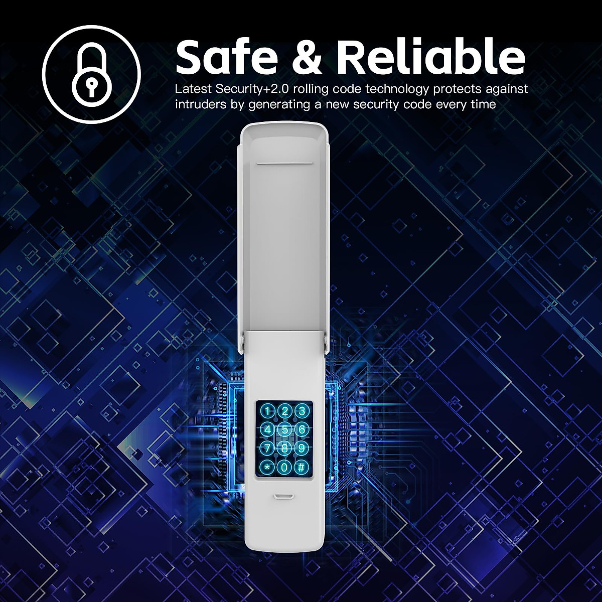 Garage Door Opener Remote Keypad for Liftmaster/Chamberlain/Craftsman Garage Door Opener with Purple Yellow Red Orange Green Learn Button, Wireless Keyless Entry Outside Remote 877LM 878MAX G940EV-P2