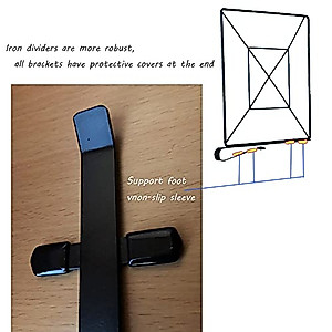 BUOOKCY 4 Pack 13 Inches Tall Shelf Dividers for Closet&Office&Pantry&Garage, Heavy New & Improved(Black,Wire Metal)