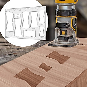 Hecfu 8 in 1 Router Template for Woodworking, Router Jig Bowtie Template, Bowtie Router Template Jig Kit, Butterfly Inlay Template Decorative