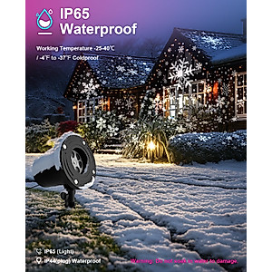 aandz Christmas Snowflake Projector Light, HD Dynamic LED Snow Lights Projection, IP65 Waterproof Outdoor Indoor Holiday Projection Lamp Decoration for Xmas Holiday, New Year, House, Party