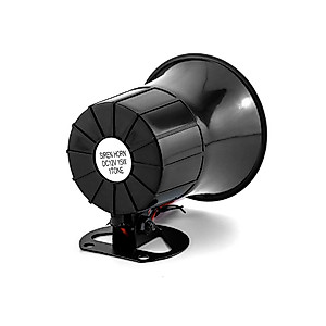 QWORK Electric Siren Horn, DC 12V Security Loud Wired Alarm Siren for Home Alarm System Security and Protection, 110 dB