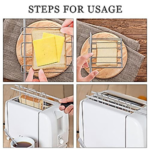 LZLXXLZL Sandwich Cage for Toaster, Sandwich Cage for 2-Slice Toaster, Classic Toaster Sandwich Clip Toaster Accessories Kitchen Utensils