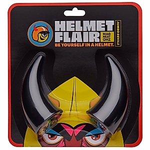 Helmet Flair MagNeatOhz Large Black Horns for Helmet | Made in USA | Helmet Accessory for Motorcycle Helmet, Bike Helmet, Ski Helmet | Magnetic & Interchangeable | Pair (Helmet Not Included)
