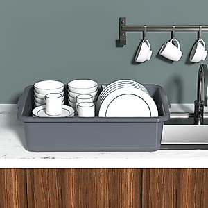 Vadidiya 13 L Plastic Commercial Bus Tubs, Plastic Commercial Wash Basins, 12 Packs