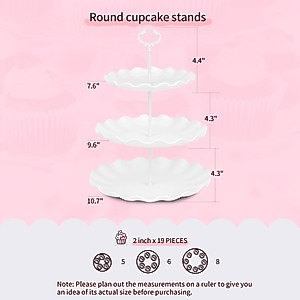 Pack of 10 NWK Cake Stand, Cupcake Stand, with 2X Large 2-Tier Cupcake Stands + 2X Large 3-Tier Cupcake Stands + 4 x Appetizer Trays +2 x Cake Pop Stands Perfect for Birthday Baby Shower Party