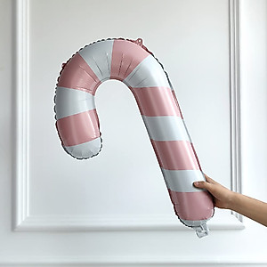 140Pcs Christmas Balloon Garland Arch Kit - Red Pink Candy Cane Balloons Sweet Lollipop Foil Balloon for Christmas New Year Birthday Xmas Holiday Party Decorations