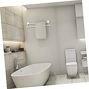 Cabilock 1 PC Double Bar Towel Rack White Bathrobe Towel Organization Bar Double Towel Bar Bathroom Towel Bar Decor Bath Towel Holder Hangers Hand Towel Rail Artistic Accessory Swivel Brass