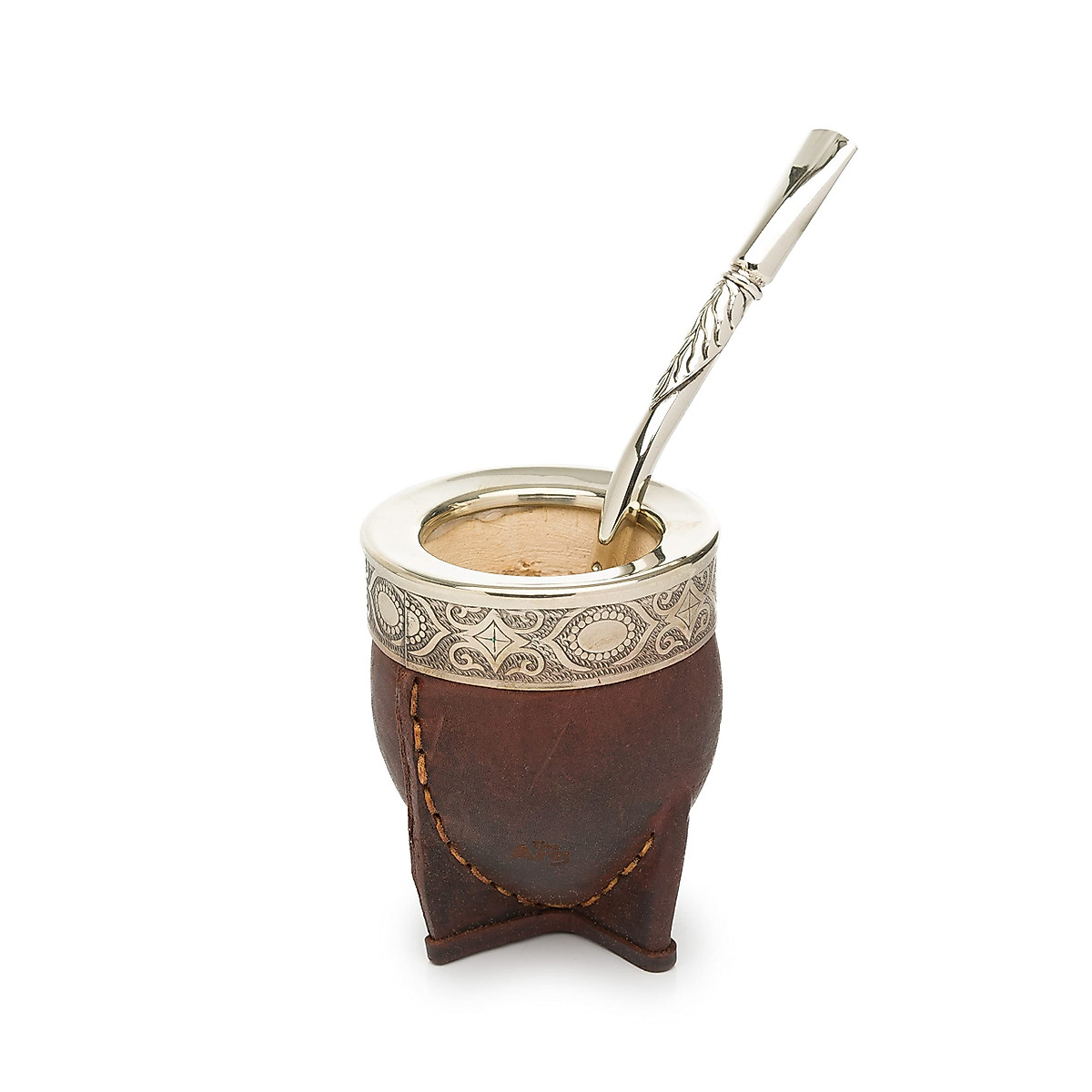 THEARG | Yerba Mate Gourd Set with Stainless Steel Straw | Handmade Leather Yerba Mate Cup and Bombilla Set from Argentina - Beach Essentials - Idea for Gifts